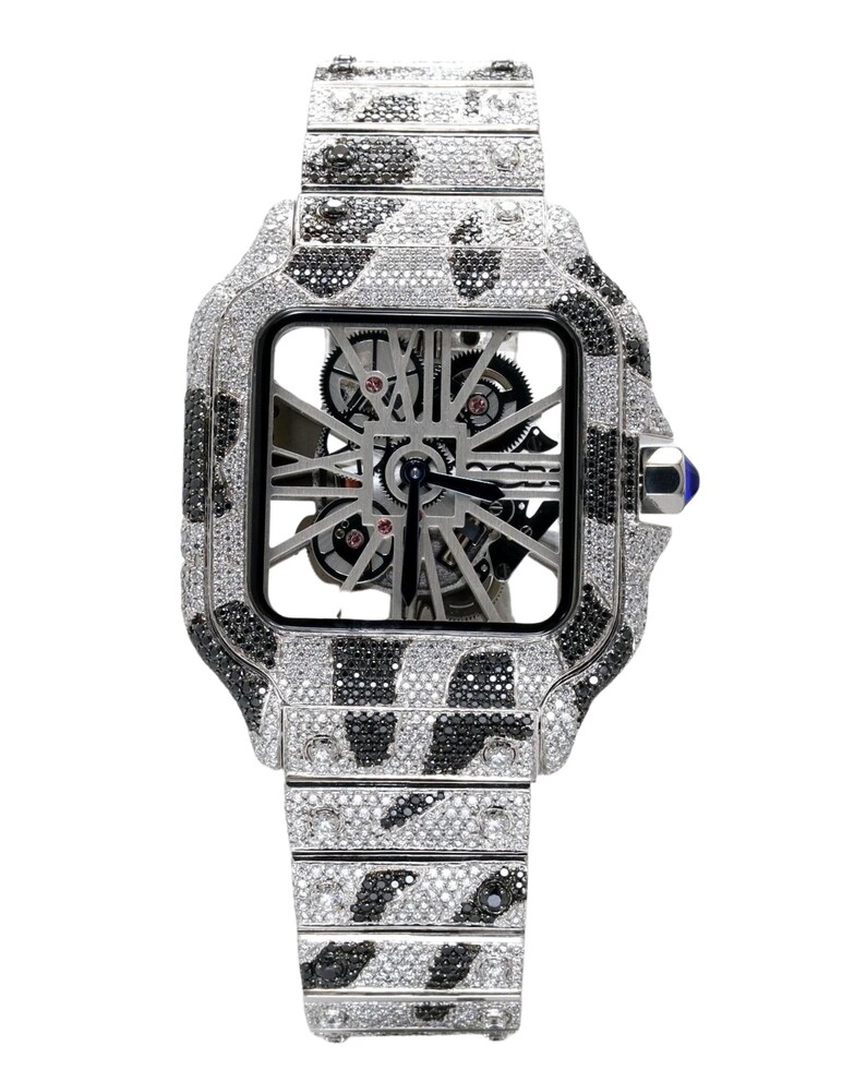 Iced Out Moissanite Diamond Watch, Luxury Fully VVV Moissanite Diamond ...