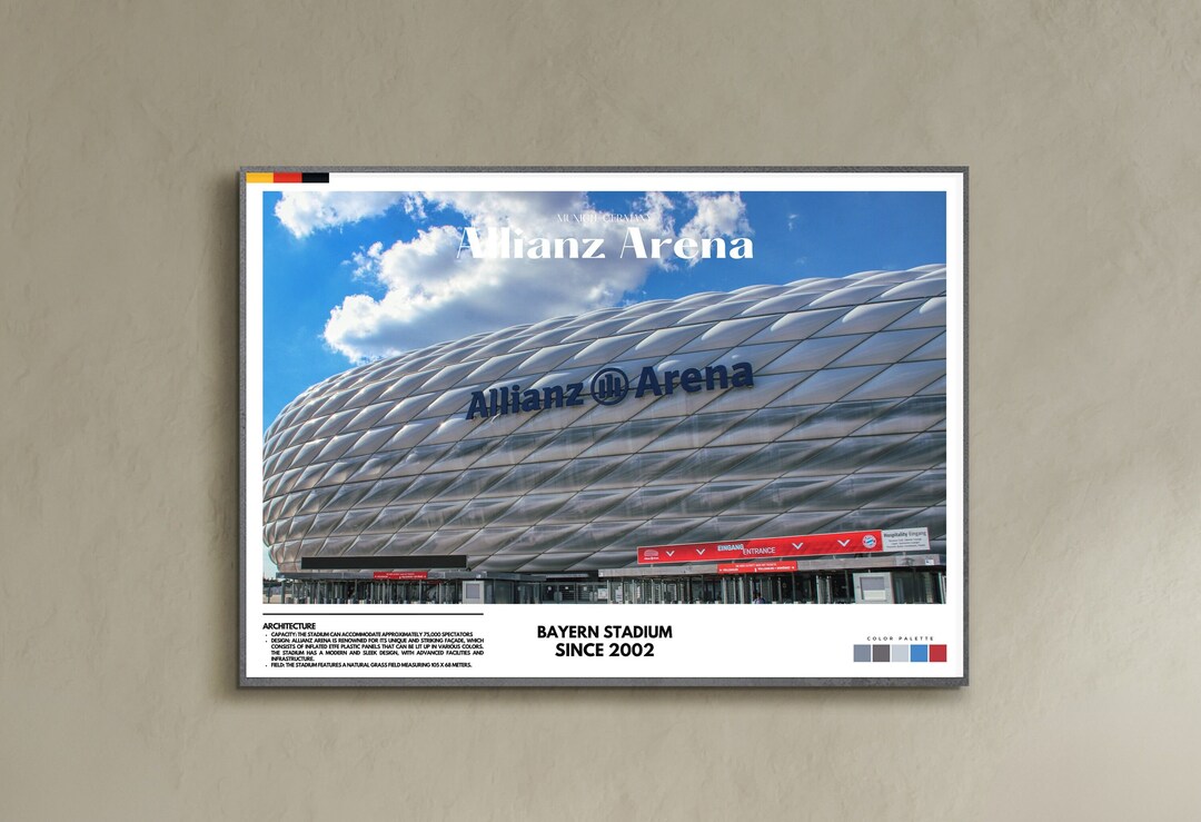 Poster Allianz Arena. Bayern Munich Stadium Poster - Etsy