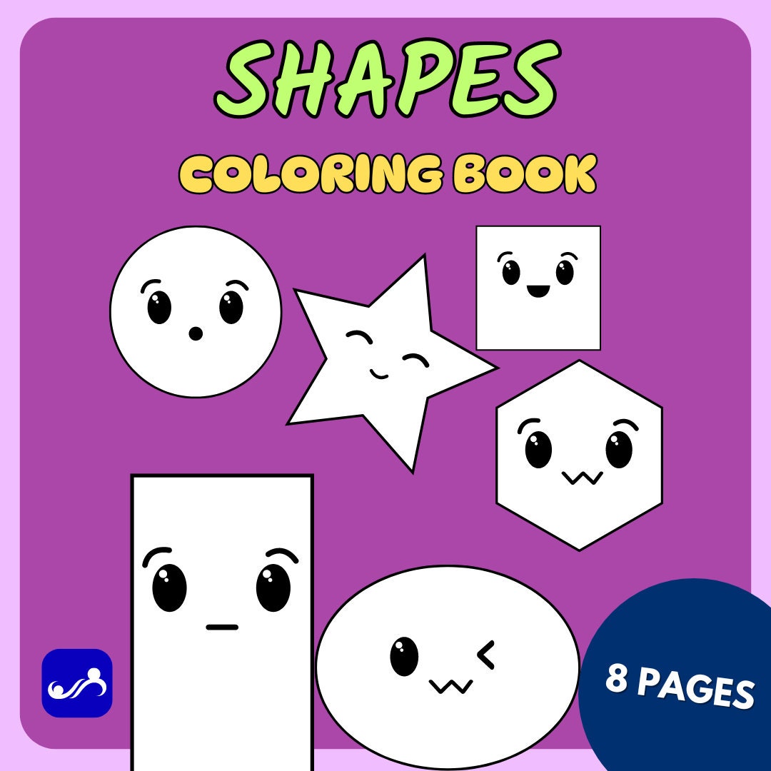 Shapes Kids Coloring Book Printable Coloring Books for Kids, Suitable ...