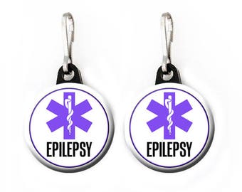 Medical Alert Tag Epilepsy Medical Alert 2-Pack Zipper | Etsy