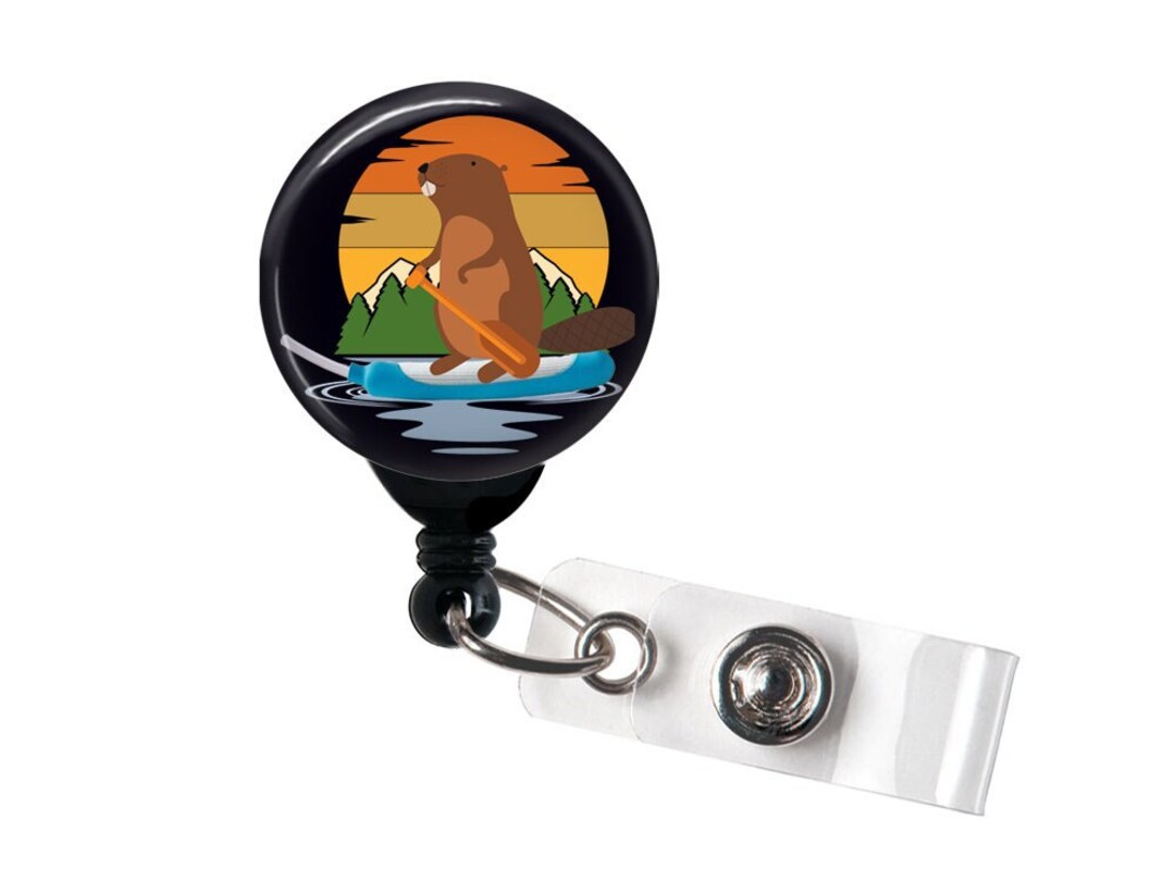 Badge Reel, Cooter Canoe Purewick Beaver, Badge Holder With Swivel ...