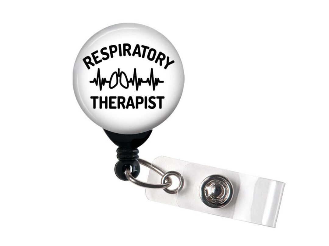Retractable Badge Reel - Respiratory Therapist EKG Lungs - Badge Holder ...