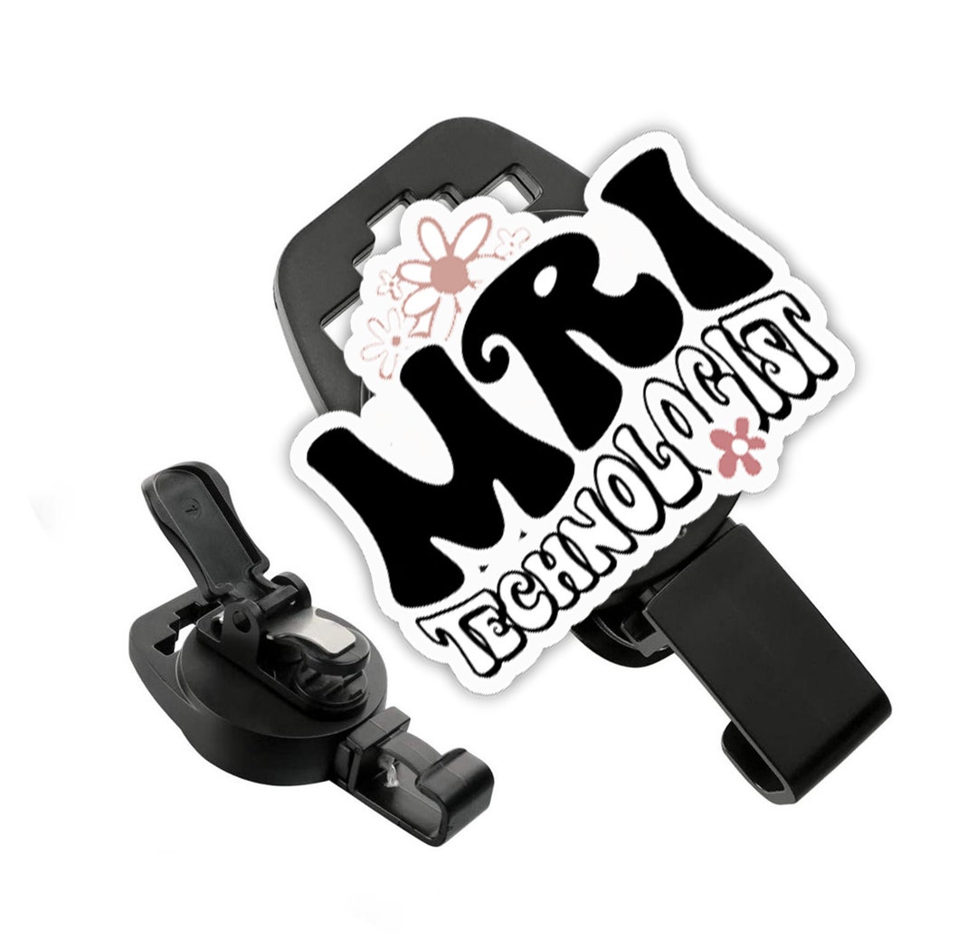 MRI Safe Badge Holder - MRI Technologist Retro Floral Acrylic ...