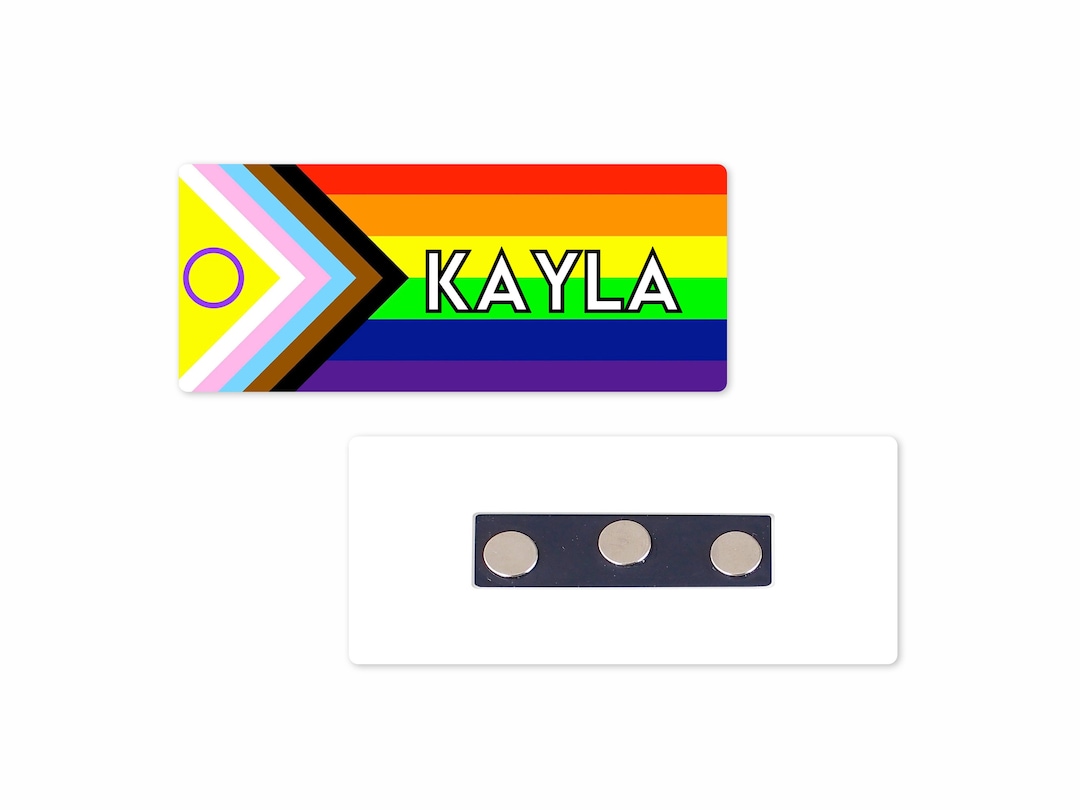 Intersex Inclusive Progress Pride Flag Custom Name Tag / Personalized ...