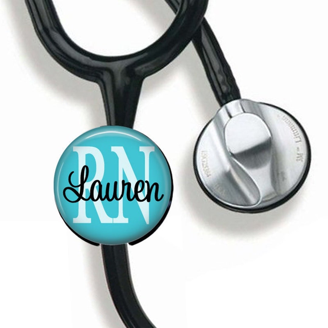 Stethoscope Tag, RN Blue or Other Abbreviations, Personalized Name ...