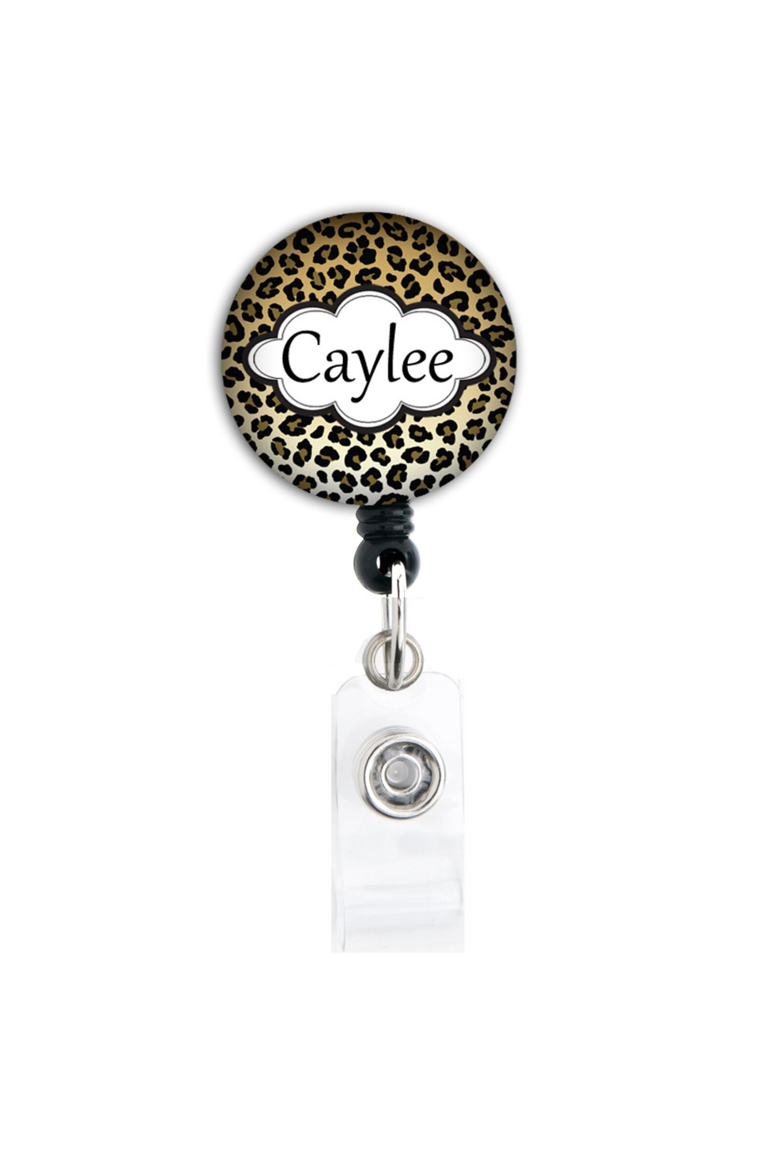 Badge Holder Personalized Name Cheetah / Leopard | Etsy