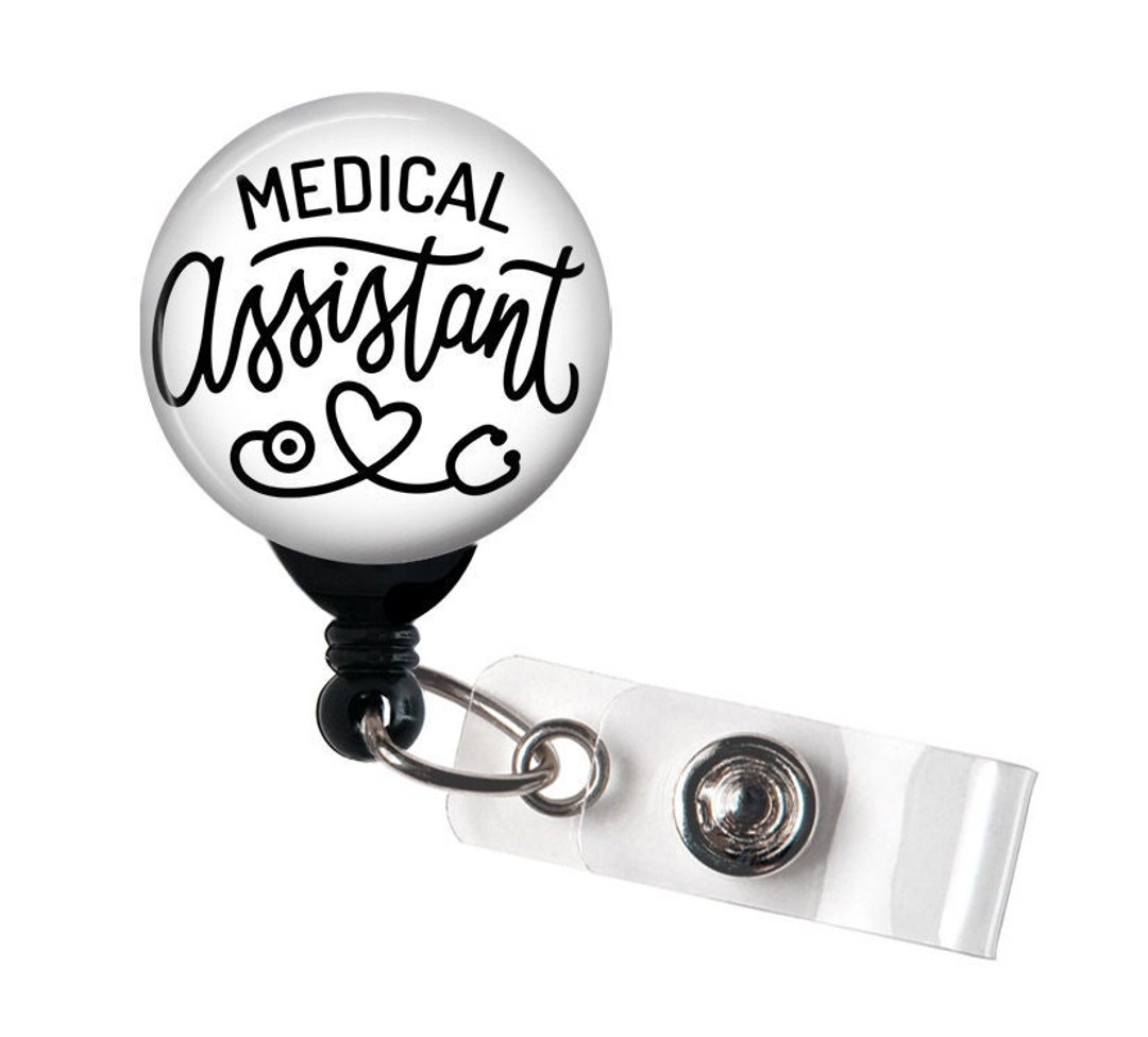 Medical Assistant Badge Reel, Retractable Badge Holder With Swivel Clip ...