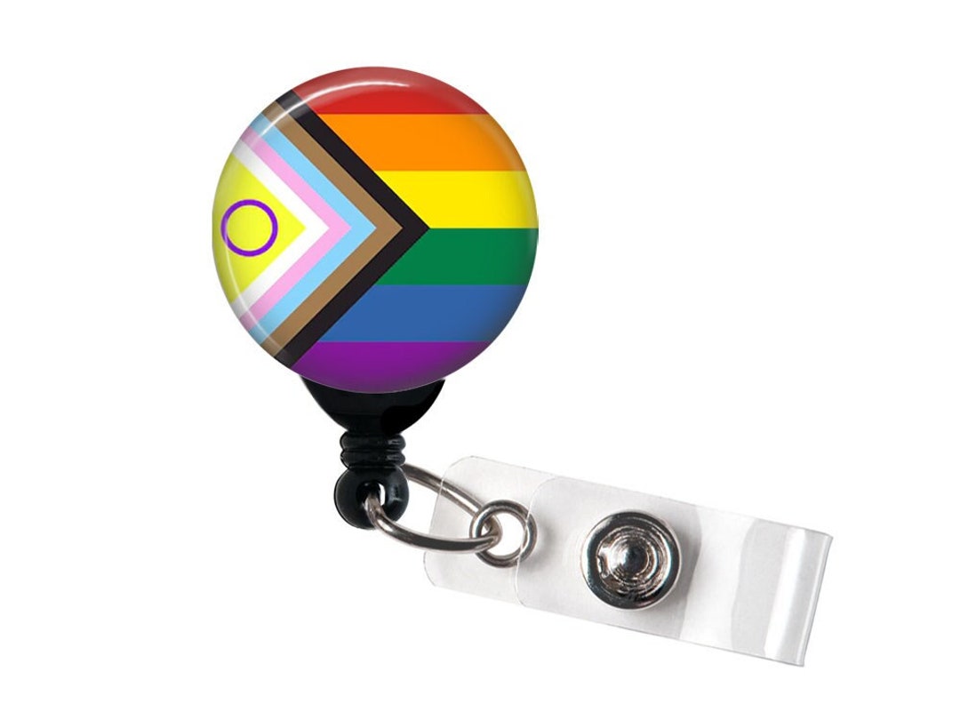 Intersex Inclusive Progress Pride Flag, Badge Reel, Carabiner, Lanyard ...