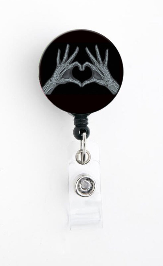 Radiology Badge Reel X-ray Hands Heart Badge Holder With - Etsy