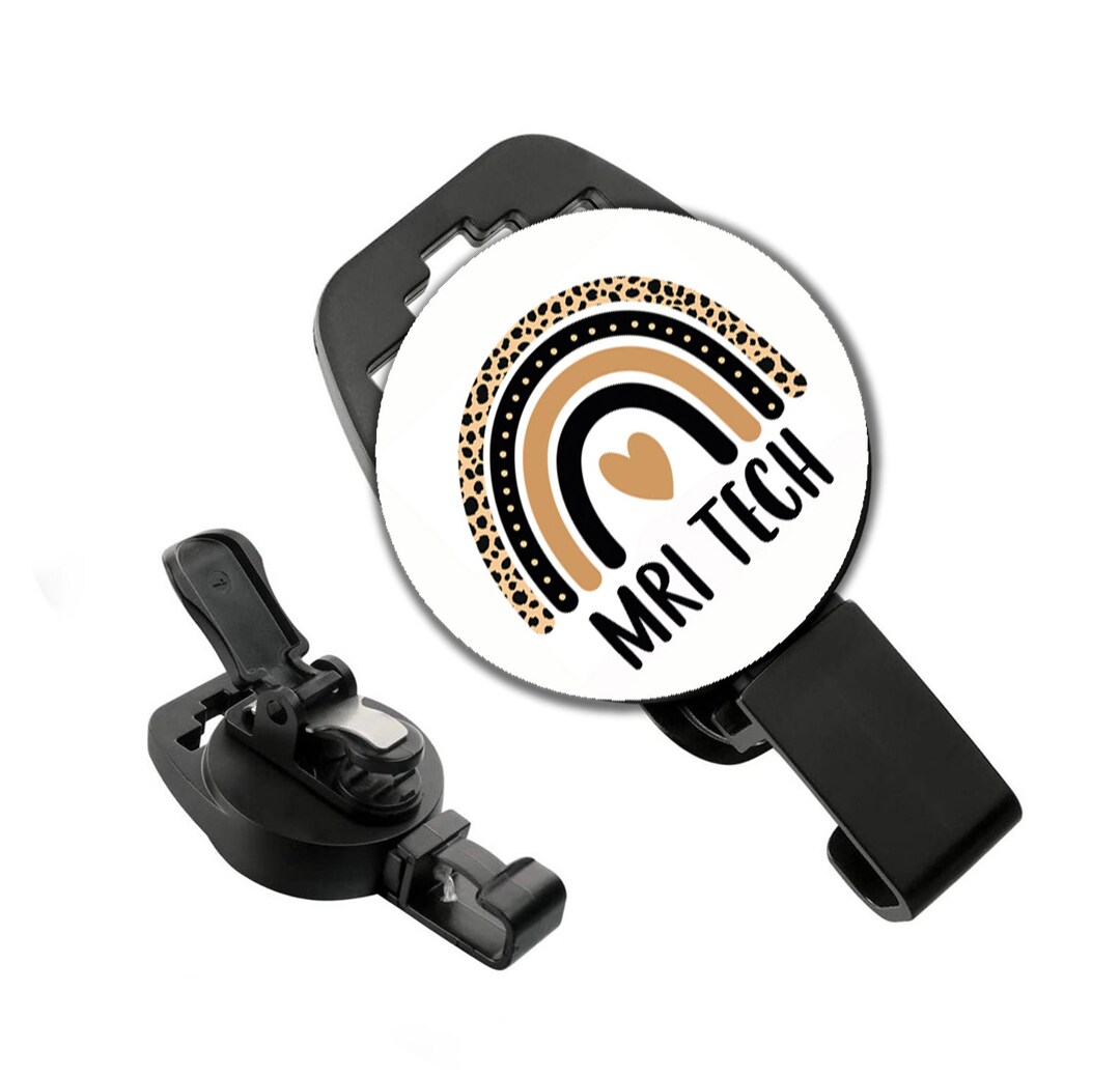 MRI Safe Badge Holder - MRI Tech Boho Rainbow / Retractable Badge ...