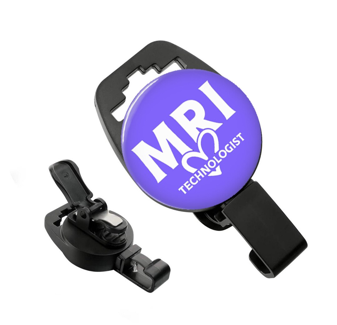 MRI Safe Badge Holder MRI Technologist Periwinkle Heart, Retractable ...