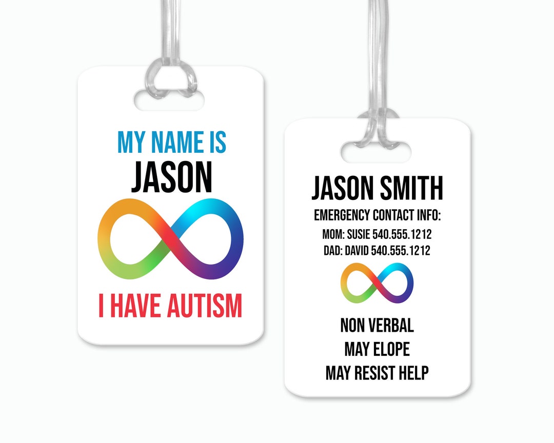 Autism Bag Tag, Personalized Luggage Tag, Autism Awareness, Medical ...