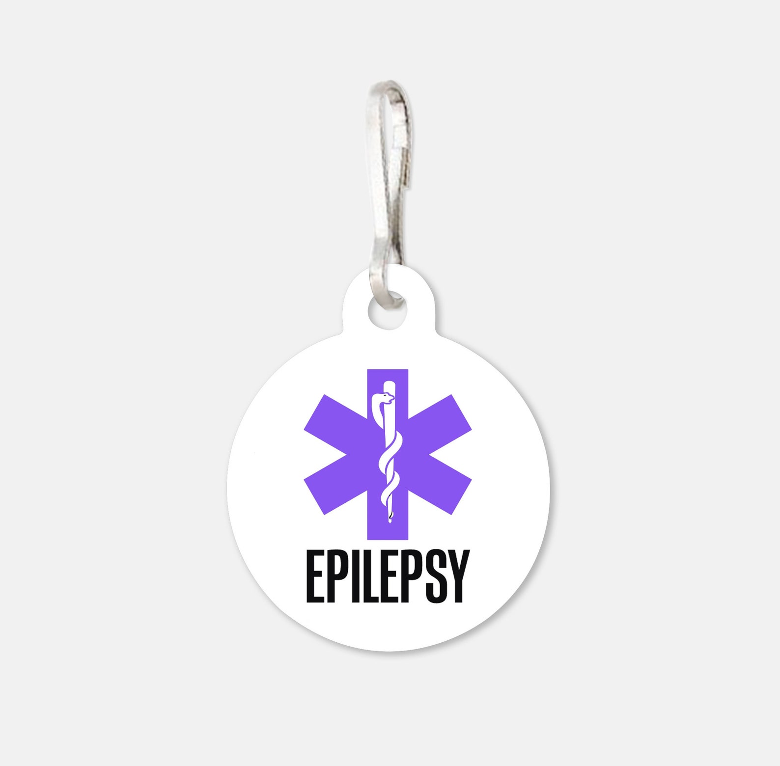 Medical Alert Tag - Epilepsy Medical Alert - Zipper Pull Charms ...