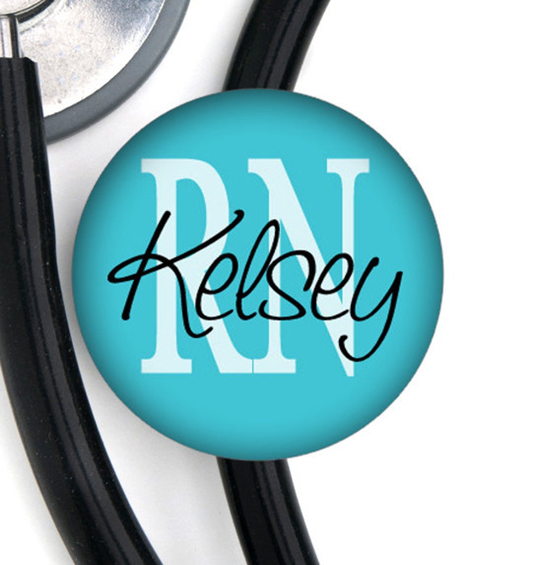 Stethoscope ID Tag Personalized Name RN LPN Blue Other Abbreviations - Etsy
