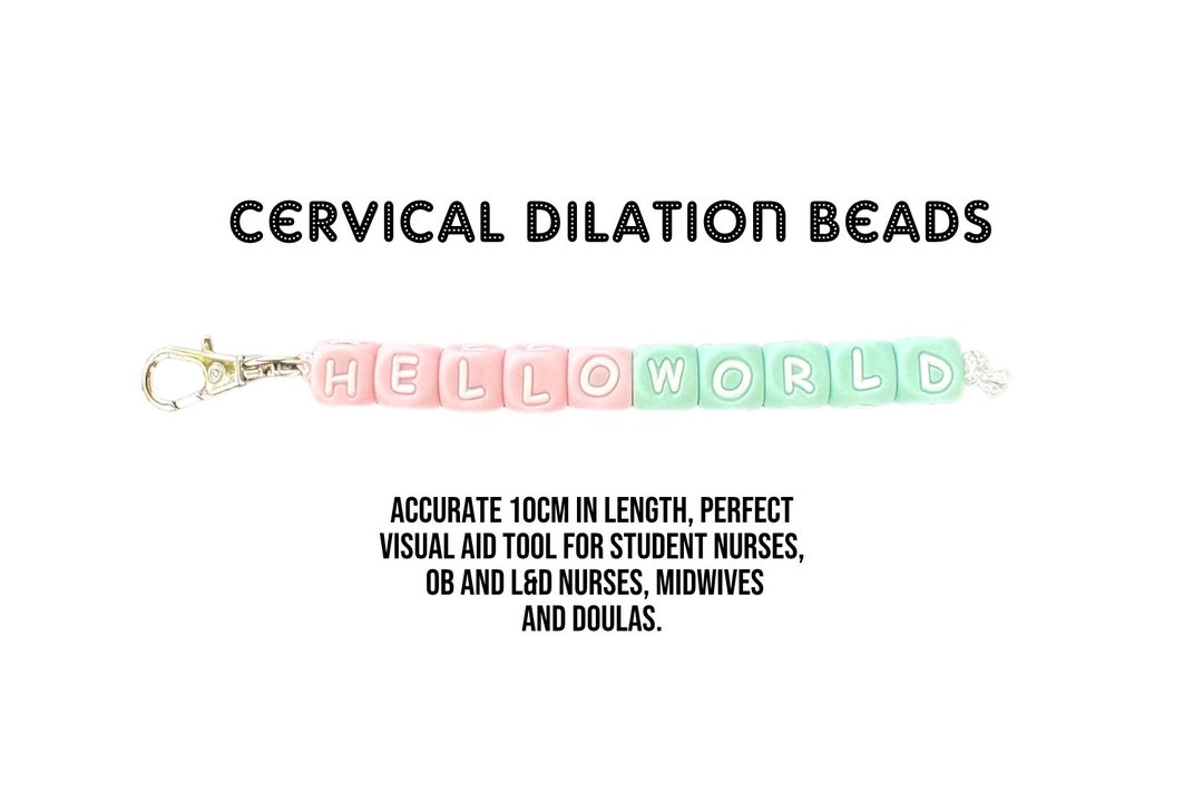 Cervical Dilation Beads, Hello World Pink Teal, Labor and Delivery ...