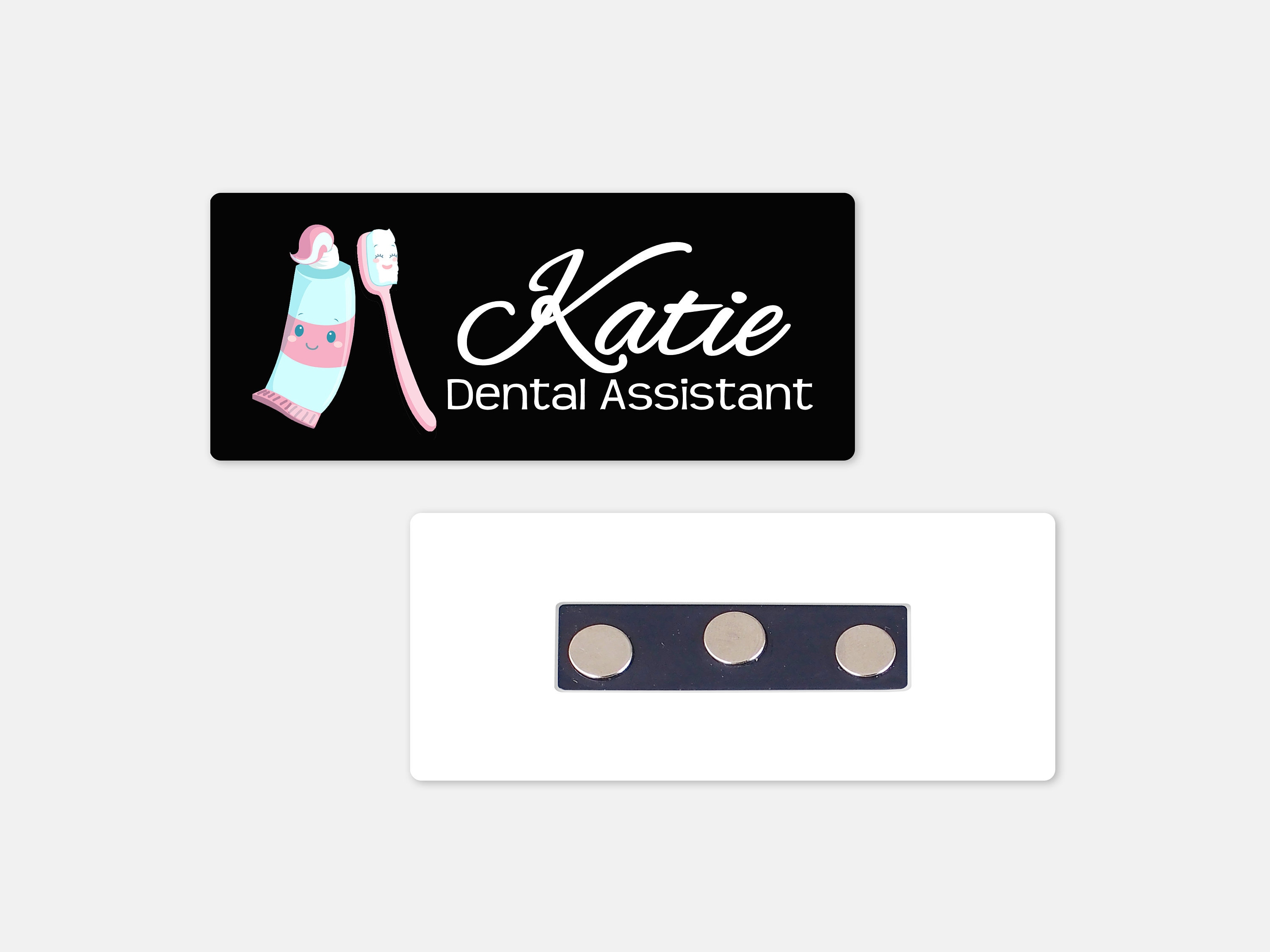 Personalized Magnetic Name Badge / Kawaii Dental Toothbrush / | Etsy