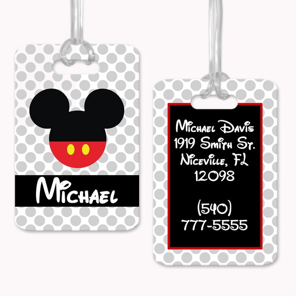 Mickey Mouse Luggage Tag - Etsy