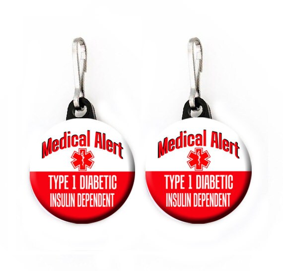 Medical Alert Tag Type 1 Diabetic Insulin Dependent 2-Pack | Etsy