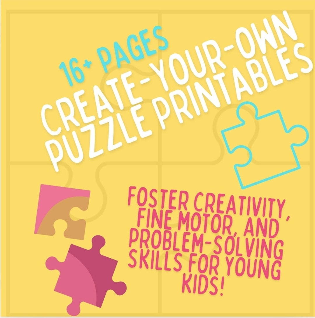 Kids Printable 16+ Page "create-your-own Puzzle" Bundle - Instant ...