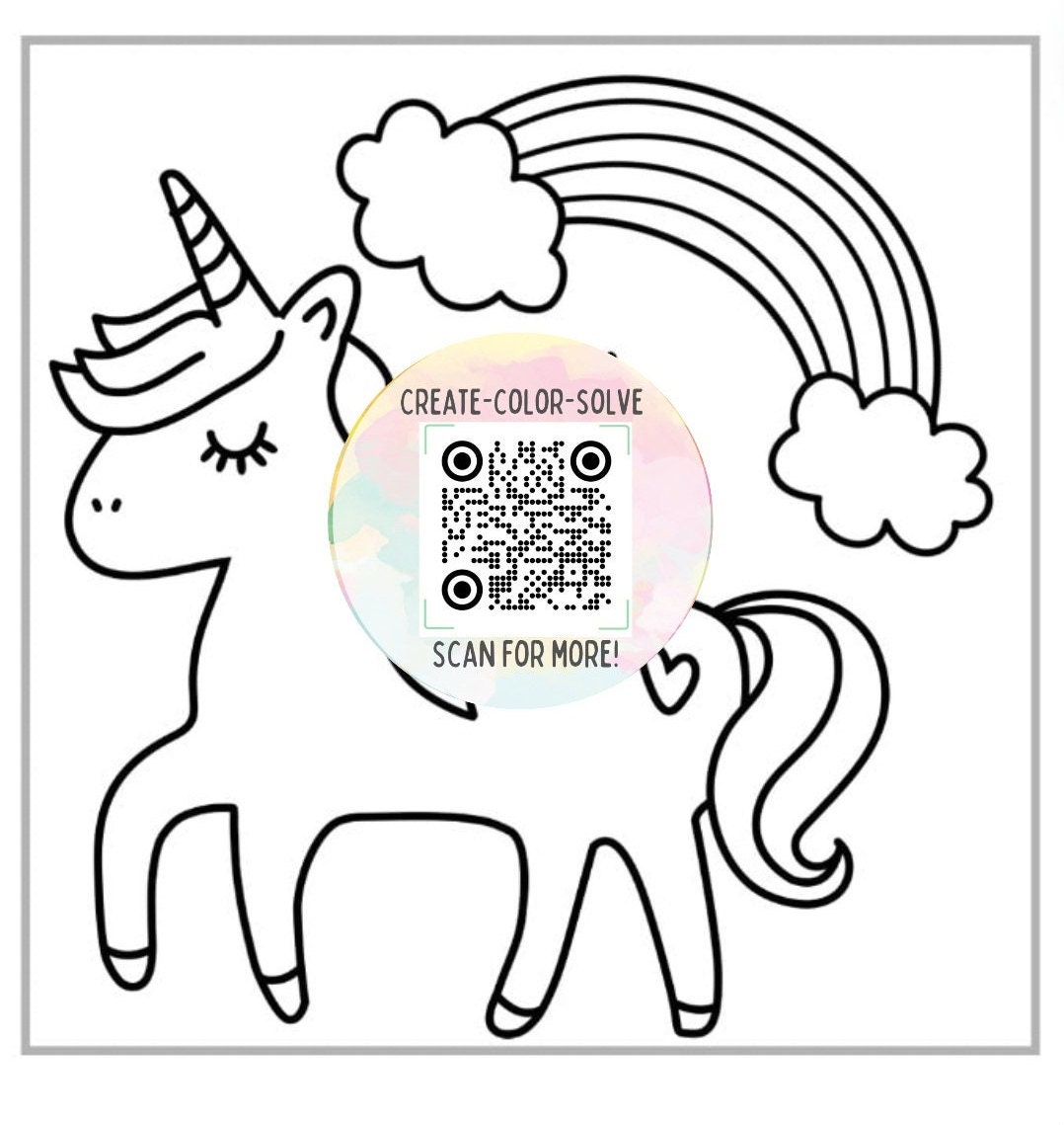 Kids Printable Unicorn Coloring Page & Puzzle - Instant Download ...