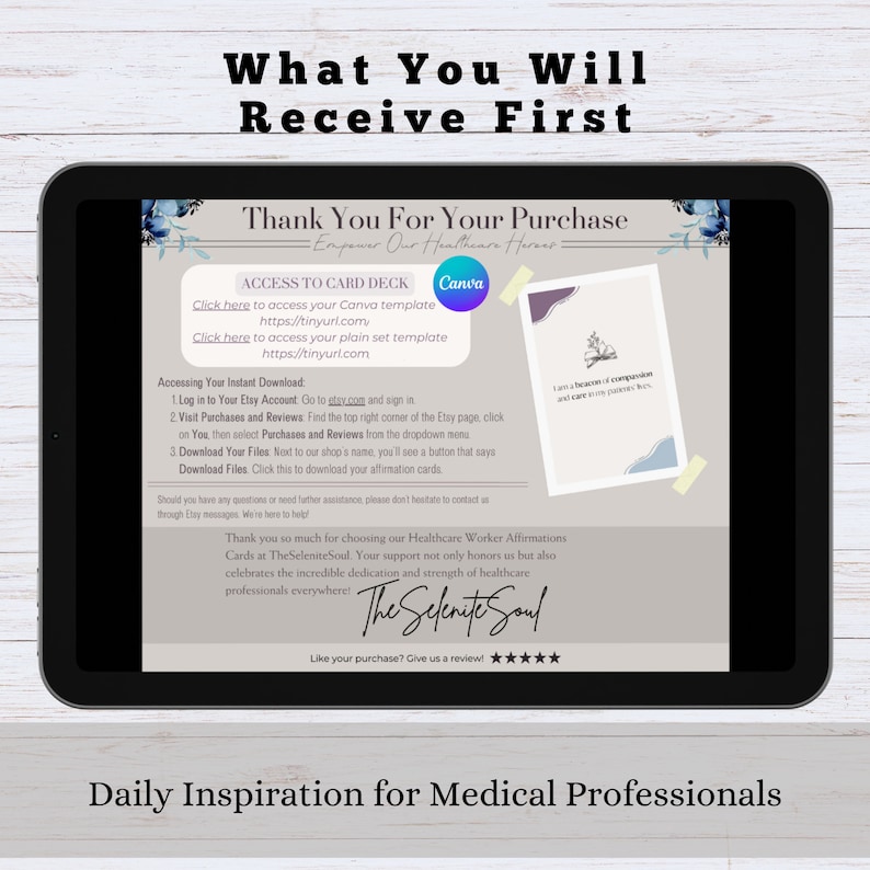 56 Healthcare Worker Affirmation Cards Set INSTANT DOWNLOAD Perfect ...