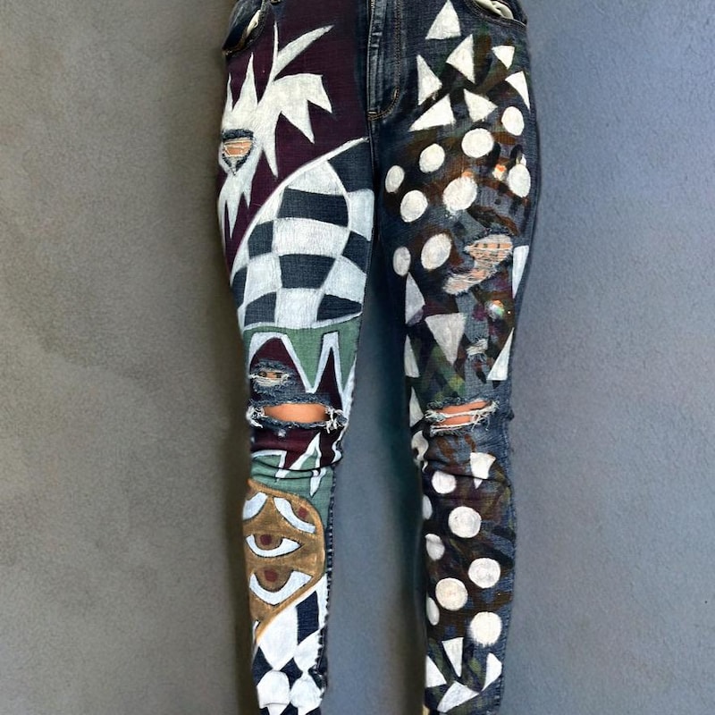 Abstract Jeans - Etsy