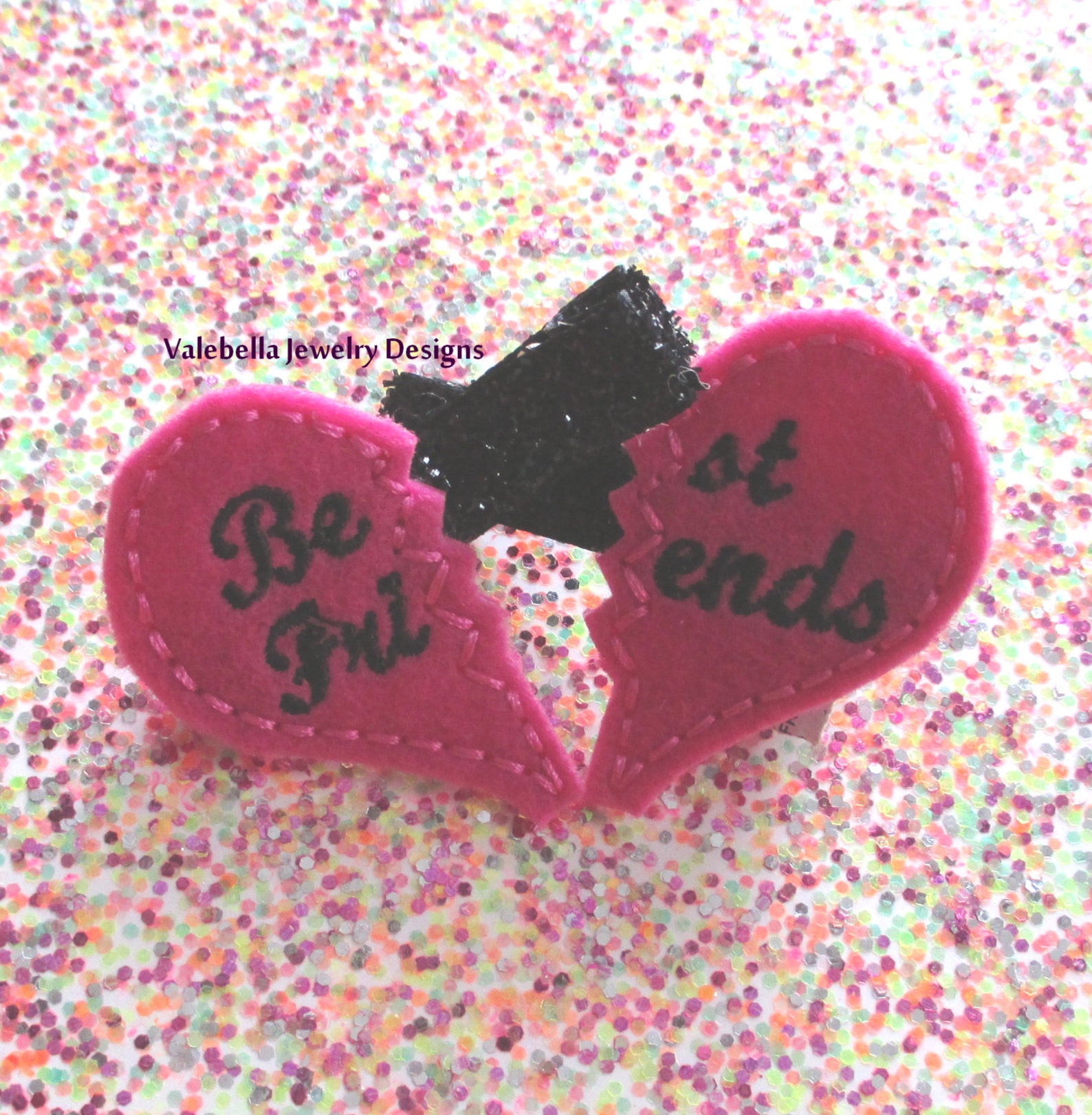 Hair Clips BFF Best Friends Friendship Half Heart Hair - Etsy