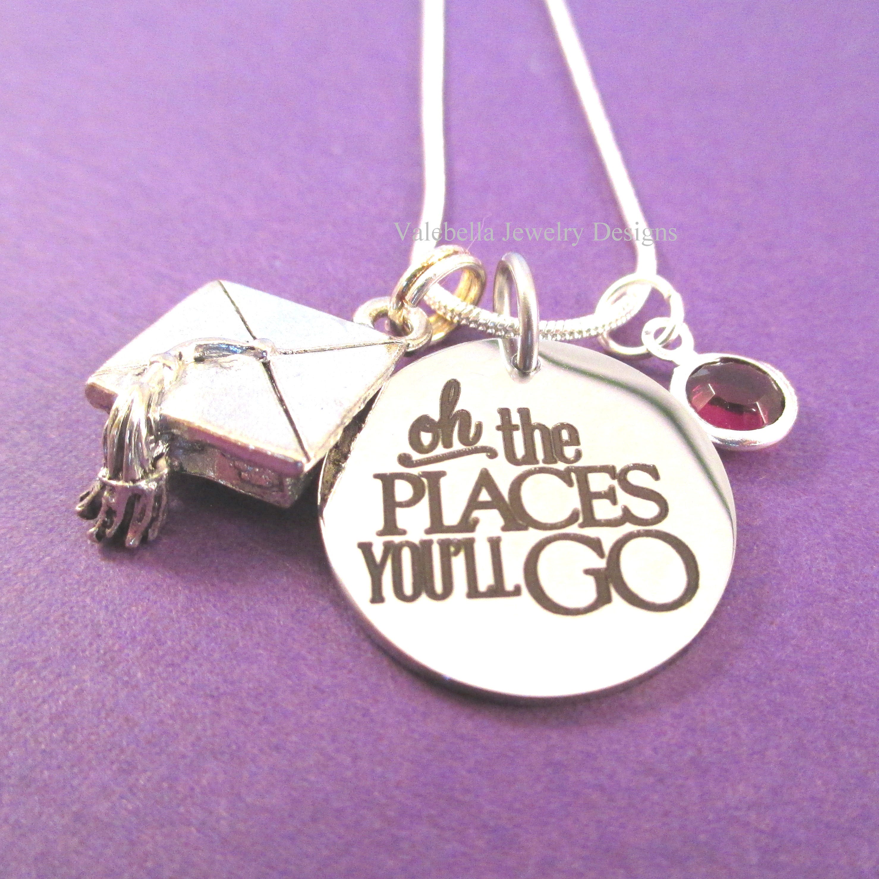Graduation Necklace Oh the Places You'll Go Necklace - Etsy