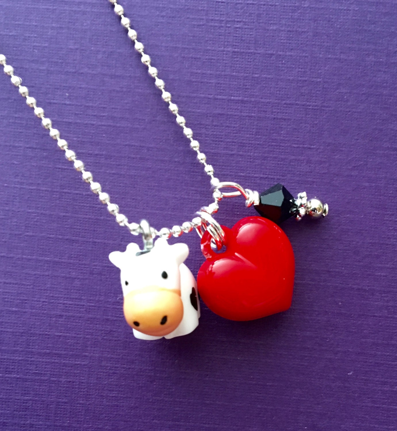 Moo-velous Cow necklace cow pendant 3D bovine necklace. | Etsy