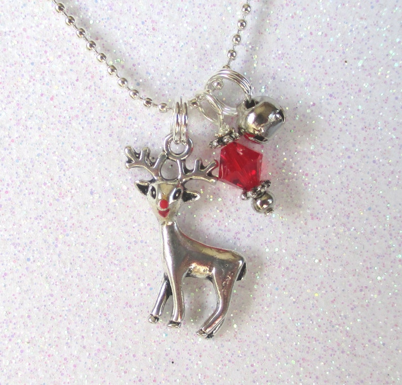 Necklace Rudolph the Red Nosed Reindeer Necklace Christmas - Etsy
