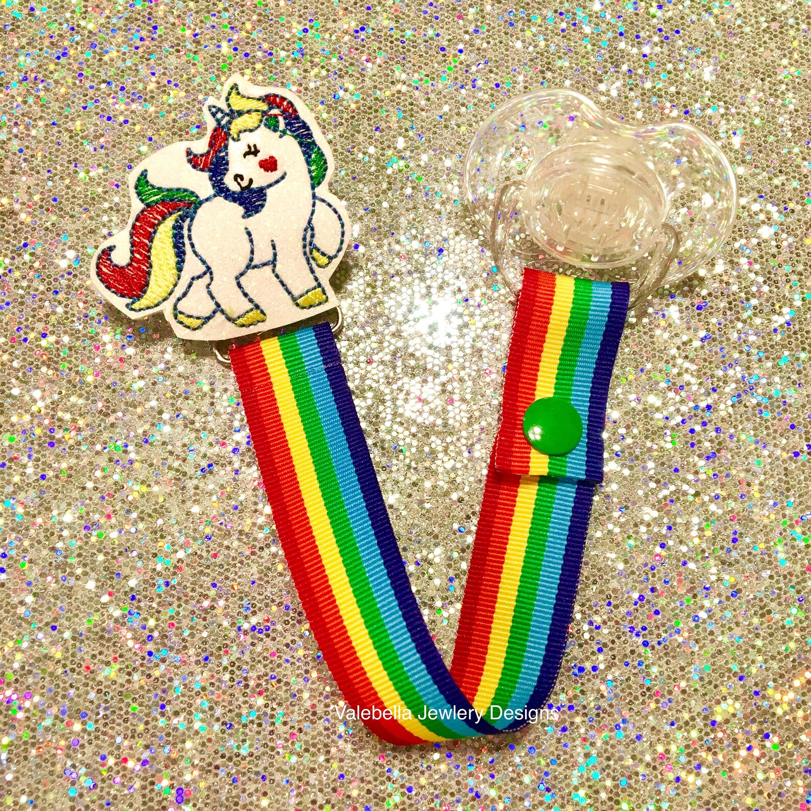 Pacifier Clip Rainbow Unicorn Pacifier Clip Paci - Etsy