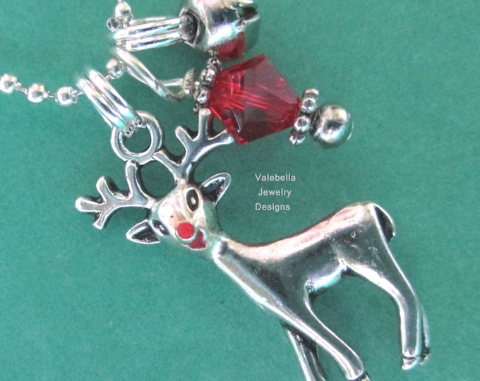 Necklace, Rudolph the Red Nosed Reindeer Necklace, Christmas Charm ...