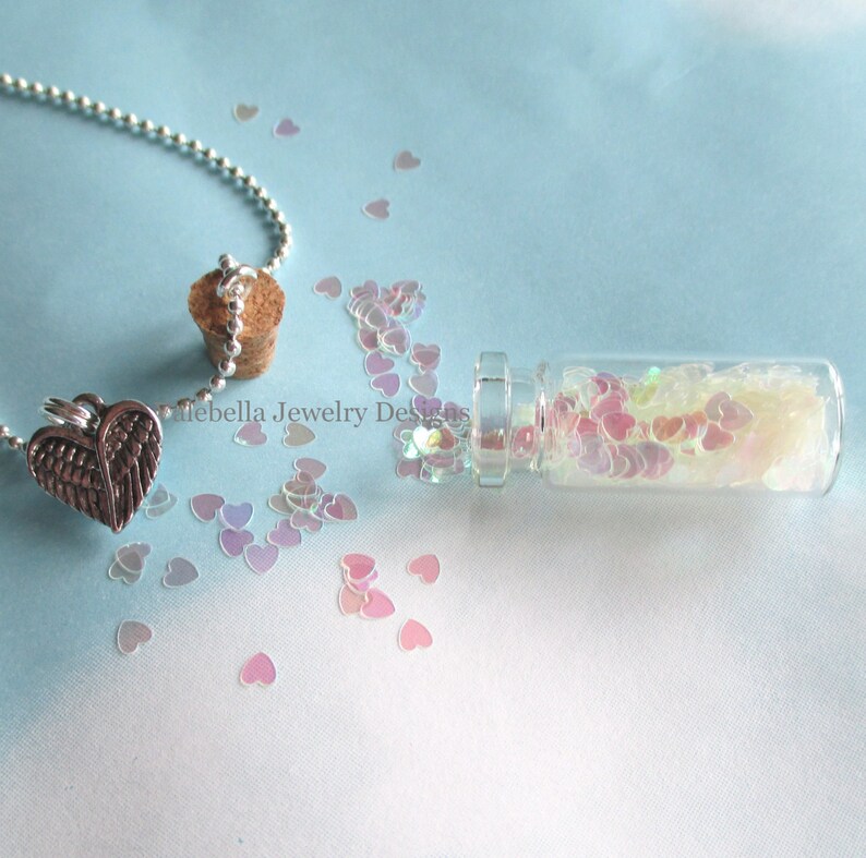 Necklace Angel Kisses Bottle Glass Vial Memorial Necklace - Etsy