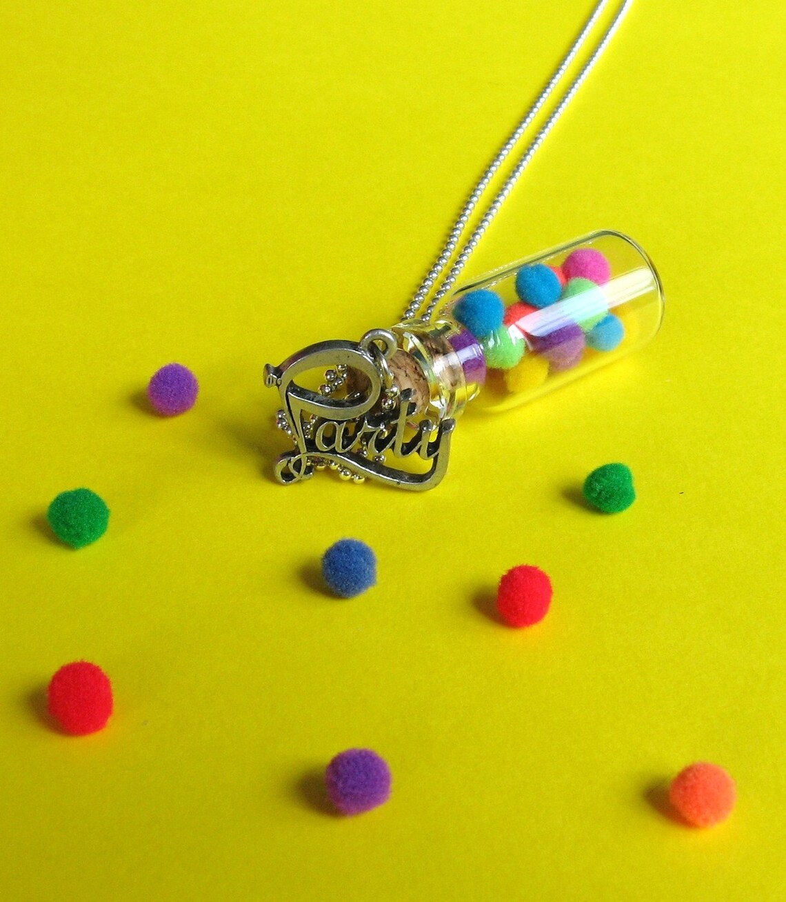 Necklace, Party in a Bottle, Party Necklace, Happy Birthday, Cake Charm ...