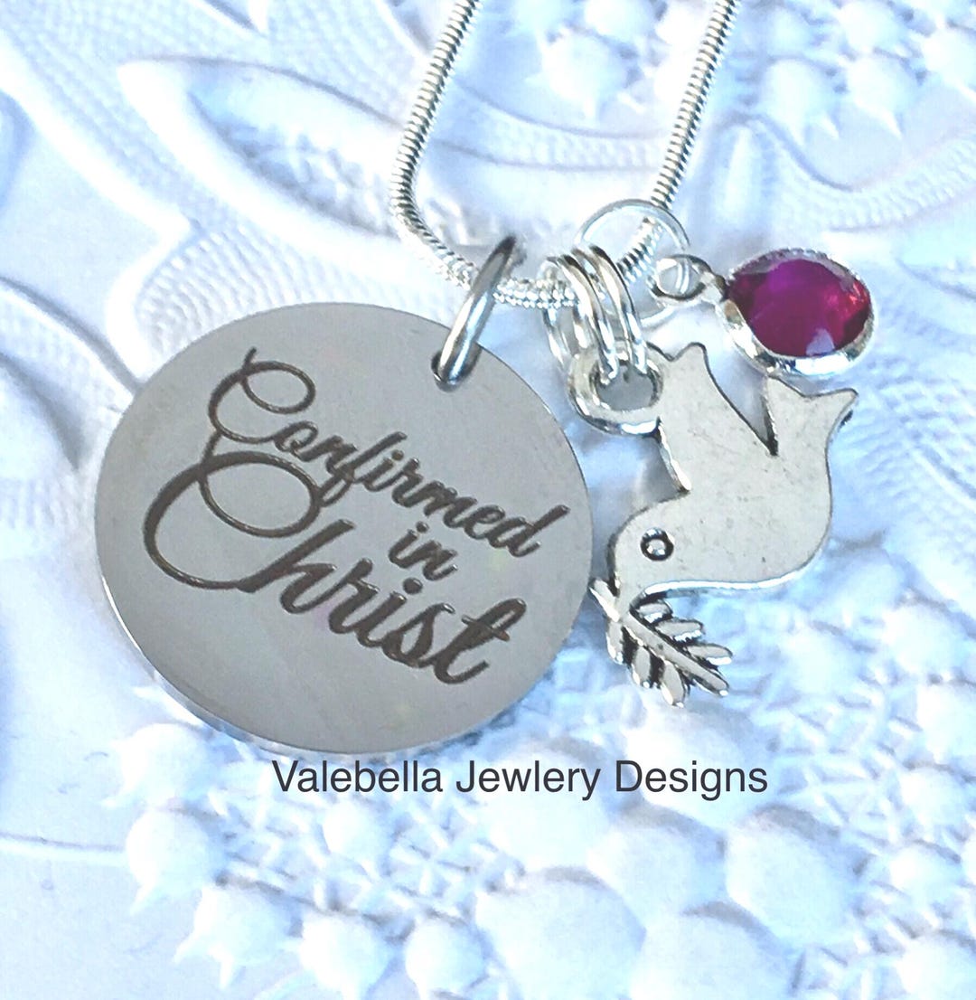 Buy Confirmation Necklace – Confirmed in Christ, Custom Birthstone ...