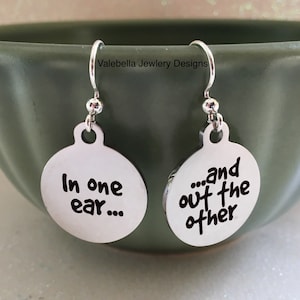 Sterling Silver Earrings, Humorous Earrings, Fun Earrings, in One Ear ...