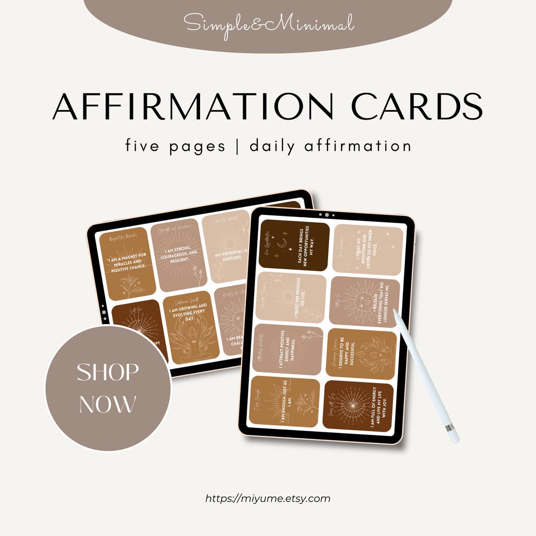 Affirmation Cards Printable | Mindfulness and Self-care Deck | Positive ...