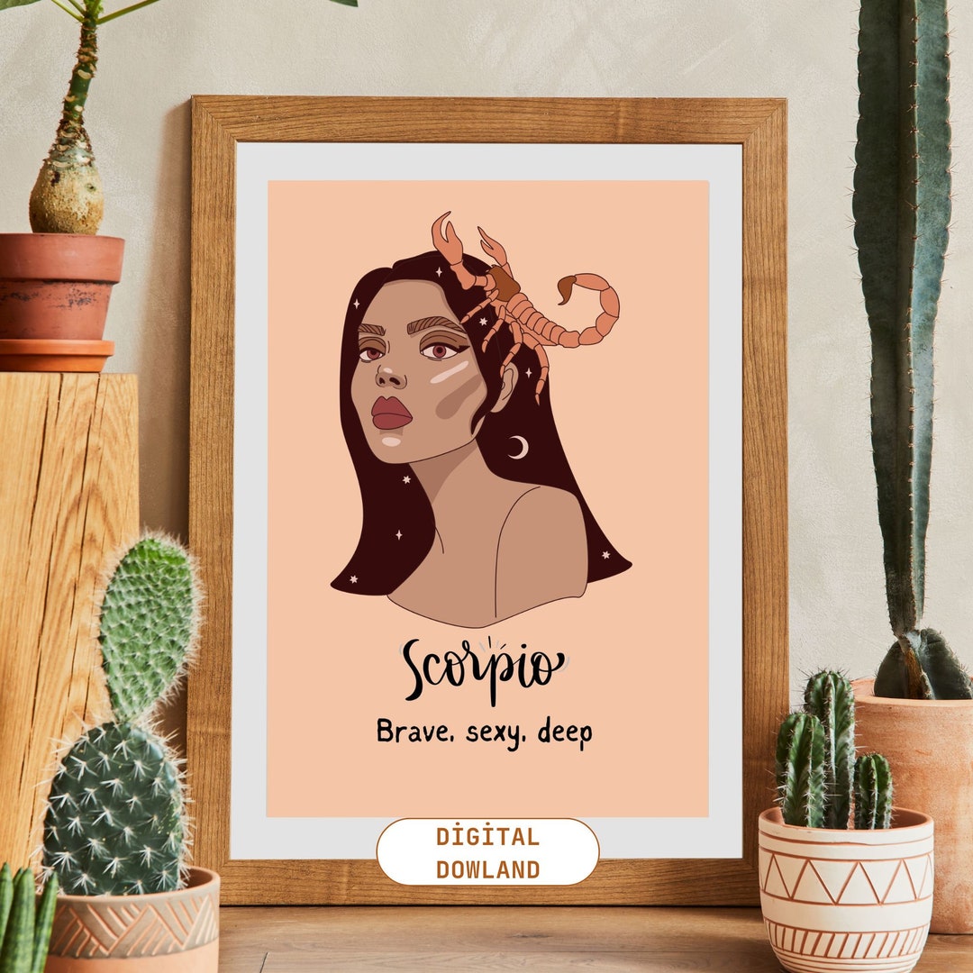 Scorpio Print, Zodiac Poster star Sign Print Preppy Wall Decor - Etsy