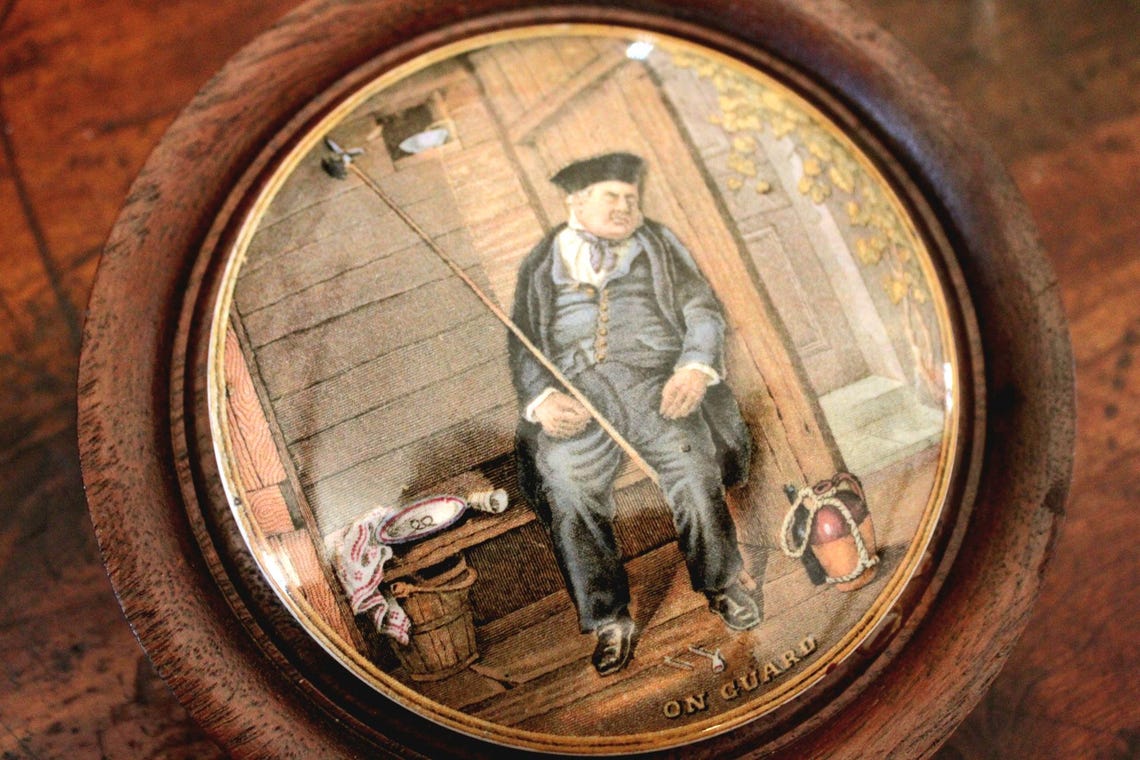 Prattware Framed Pot Lid "on Guard" Antique 1800s - Etsy
