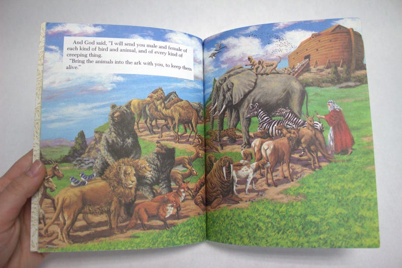 A Little Golden Book Noah's Ark- Vintage Book- Free Shipping- Supports ...