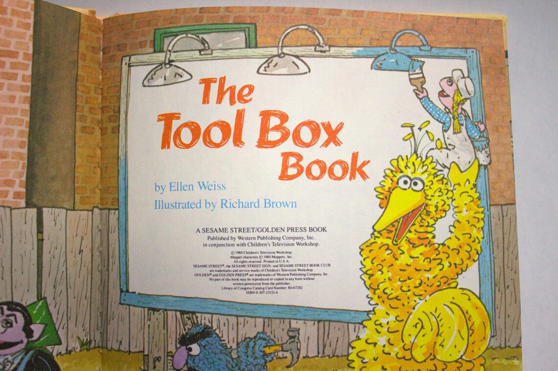 The Tool Box Book -sesame Street- Vintage- Free Shipping- Supports ...