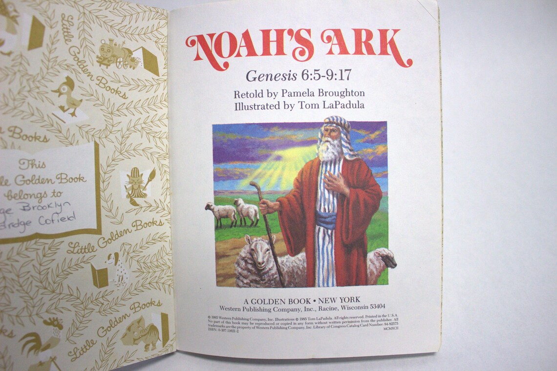 A Little Golden Book Noah's Ark- Vintage Book- Free Shipping- Supports ...