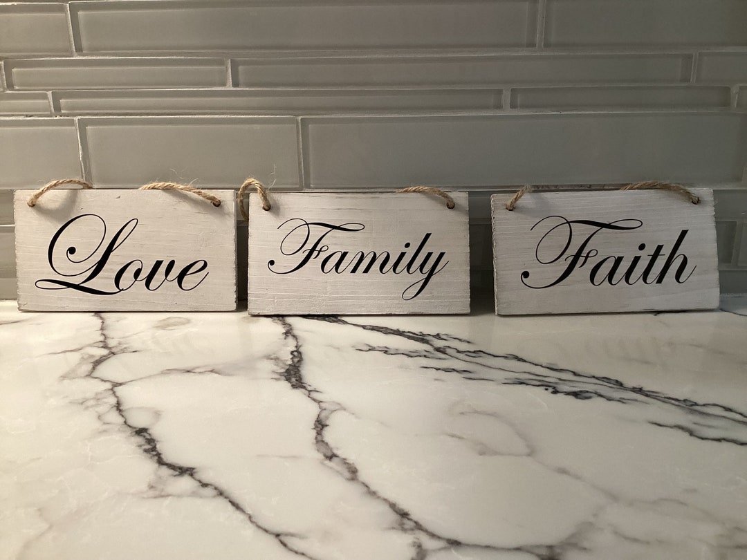 White Love, Family, Faith Signs - Etsy