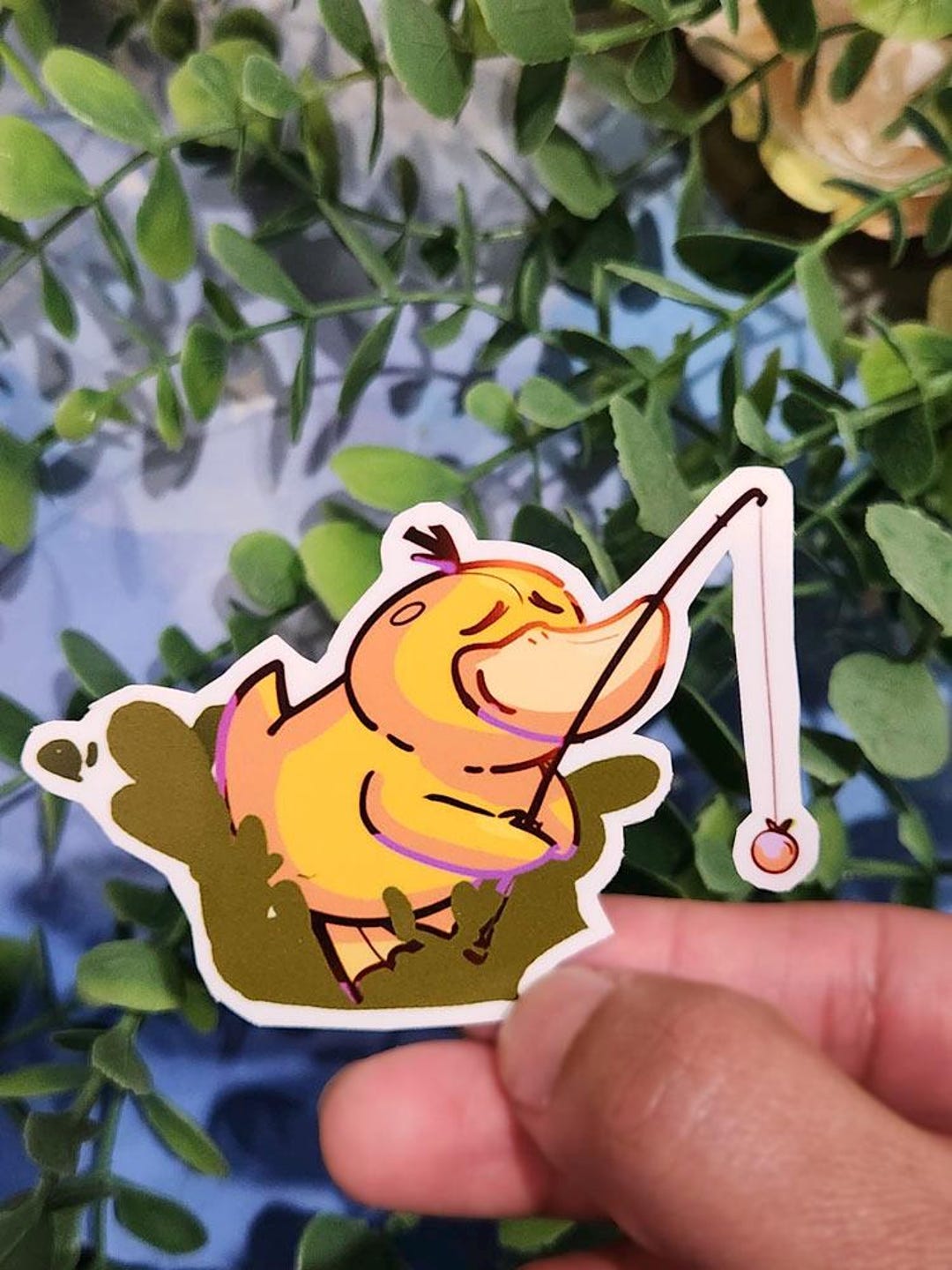 Pokemon Psyduck Fishing Sticker - Etsy
