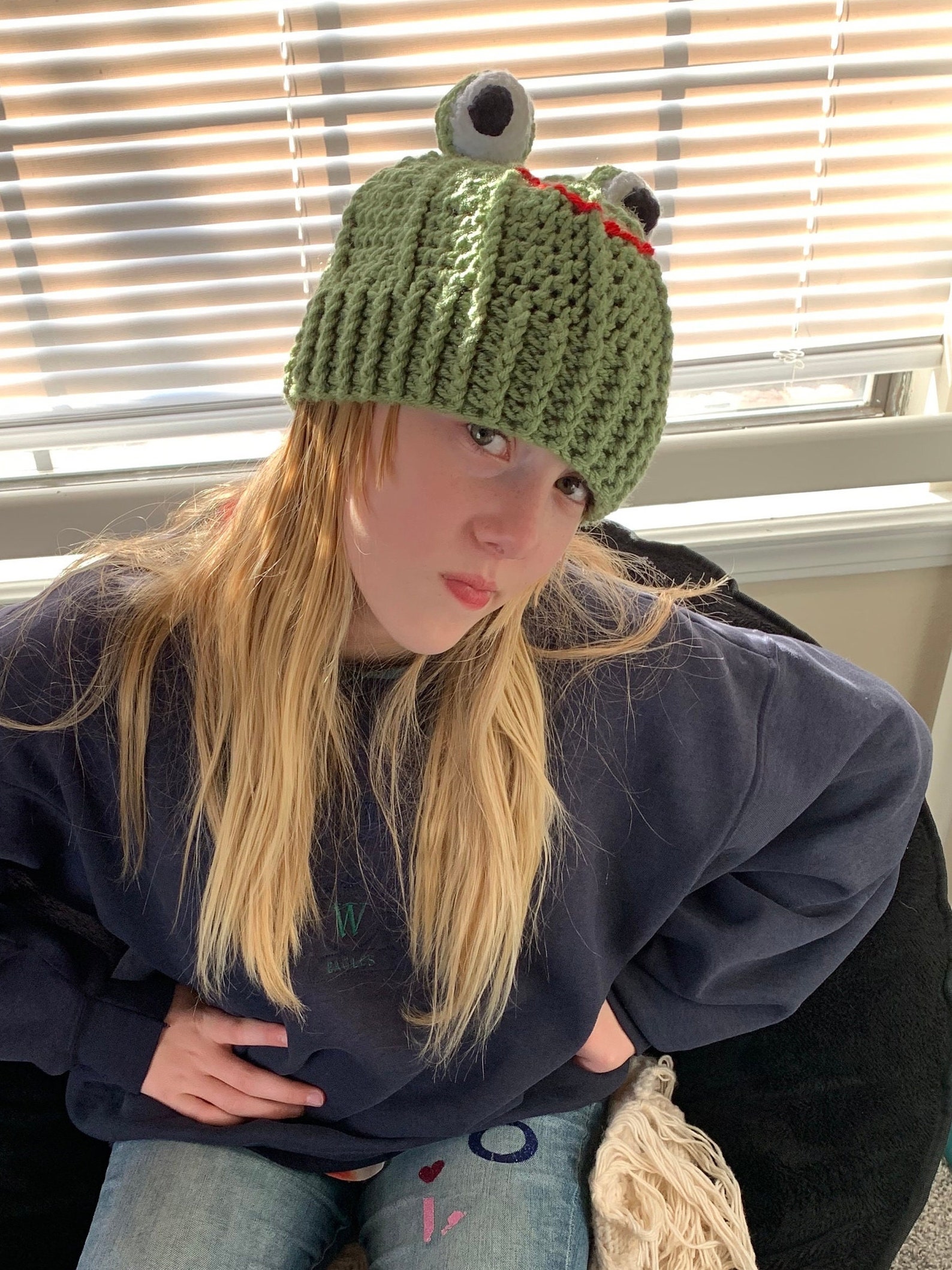 Crocheted Frog Hat / Frog Stocking Cap - Etsy