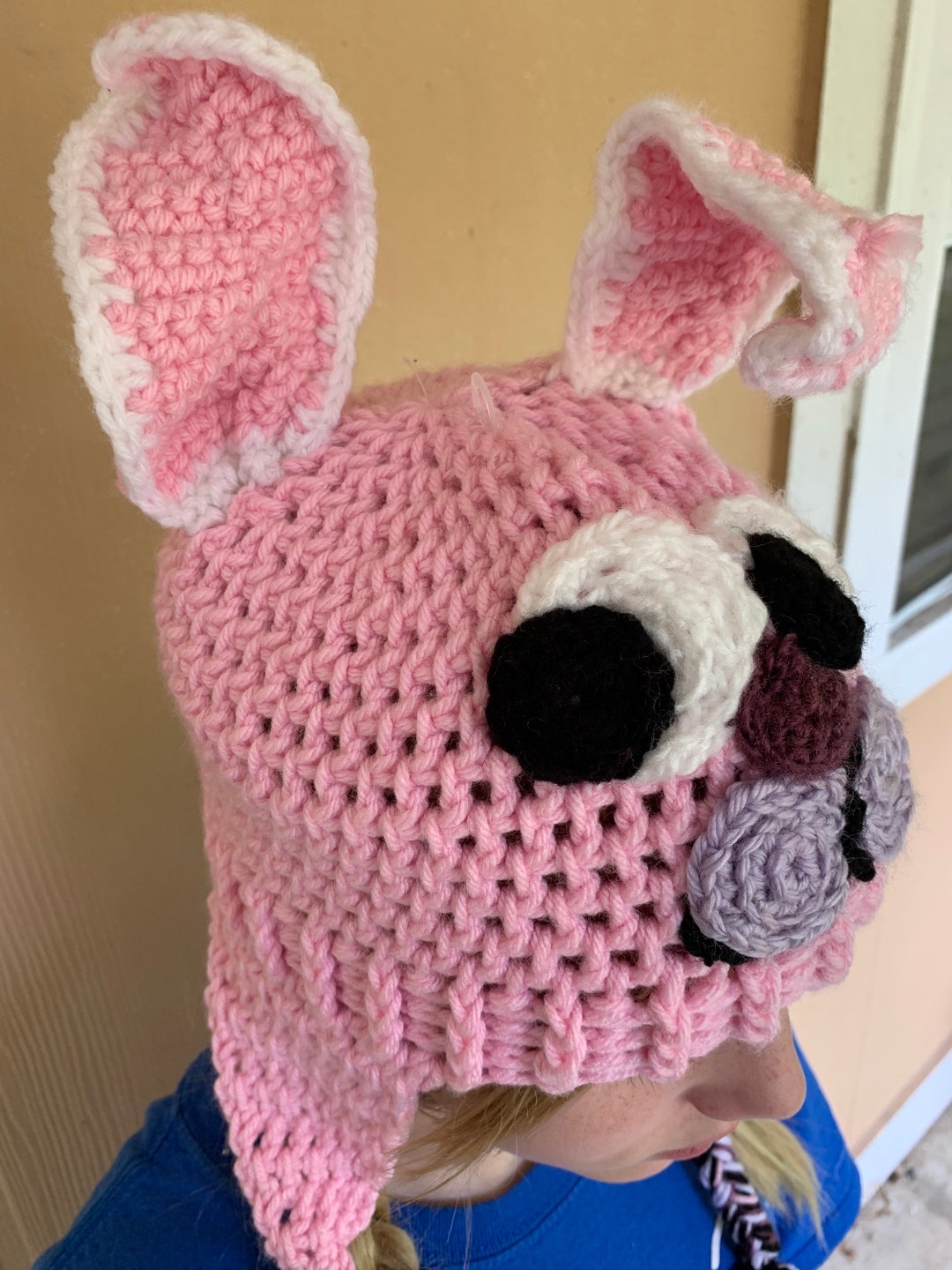Pink Bunny Earflap Hat / Rabbit Trapper Hat - Etsy