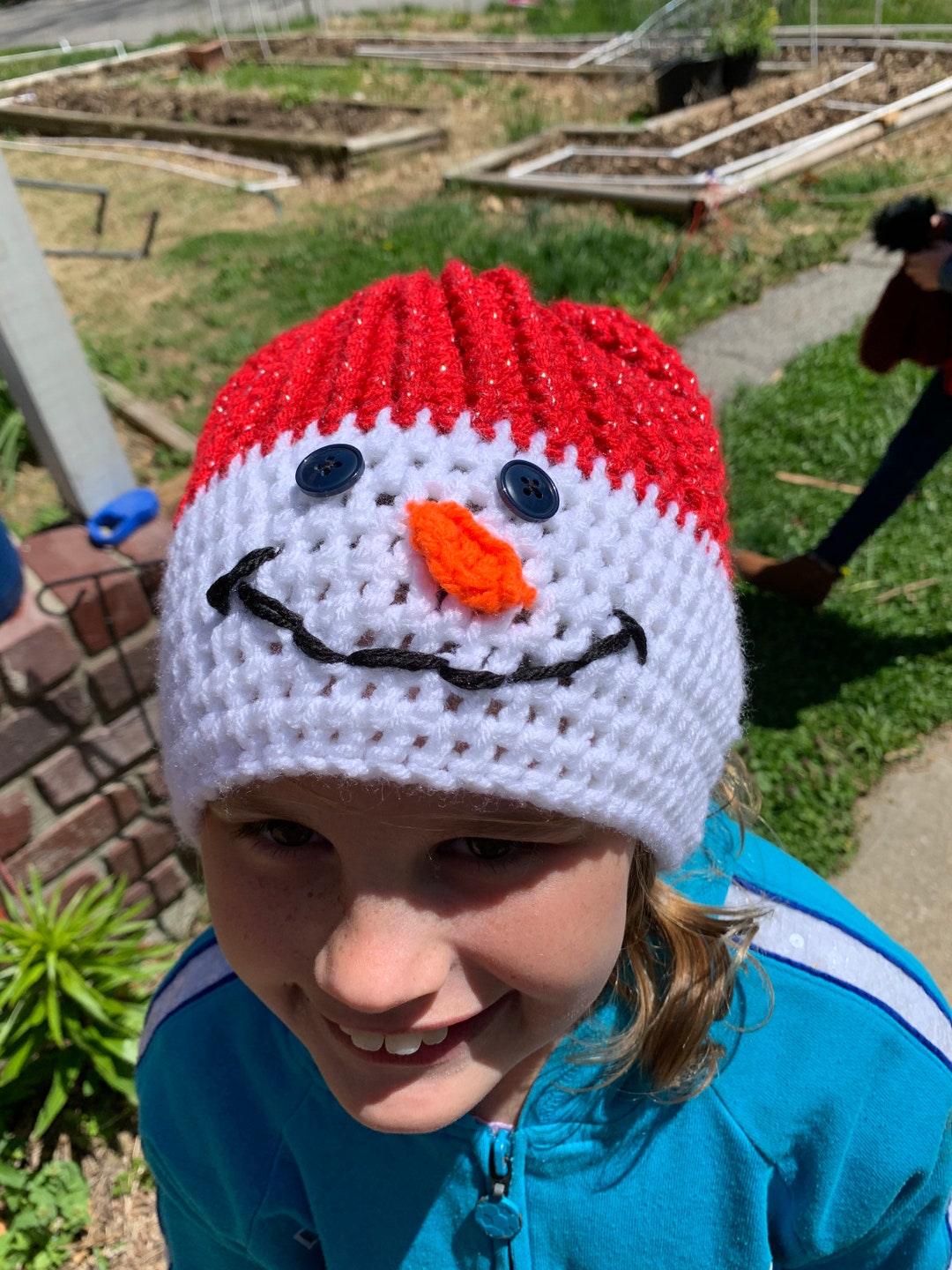 Snowman Ponytail Stocking Cap / Messy Bun Beanie - Etsy
