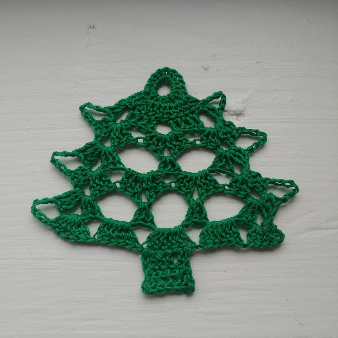 Crocheted Evergreen Tree Motif Ornament/christmas Tree Decoration - Etsy