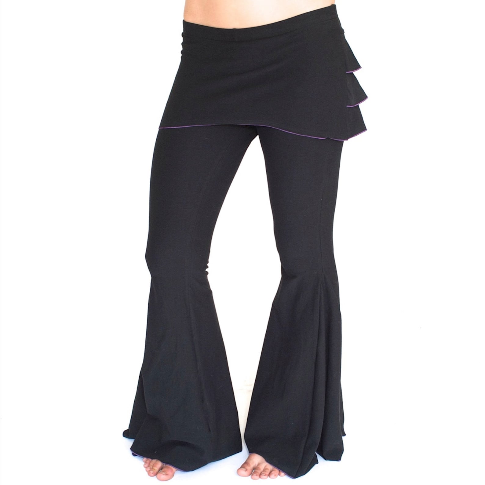 Womens Flare Dance Pants, Ruffle Skirt, Bustle Design - Etsy