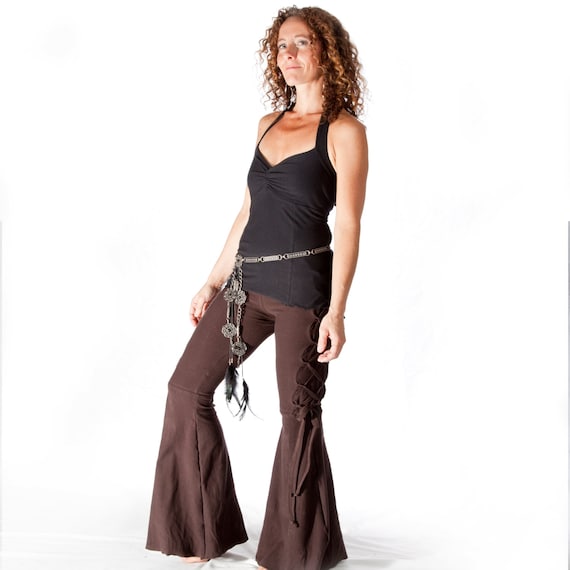 Sexy Flared Dance Yoga and Hooping Pants With Corset Lacing | Etsy